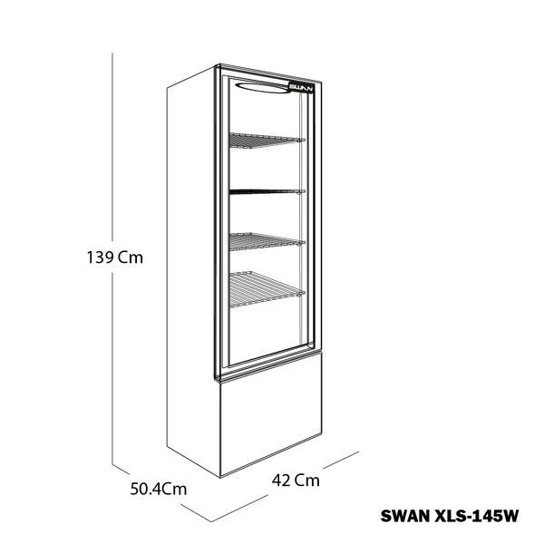 VITRINA REFRIGERANTE SWAN XLS-145W – LUMA